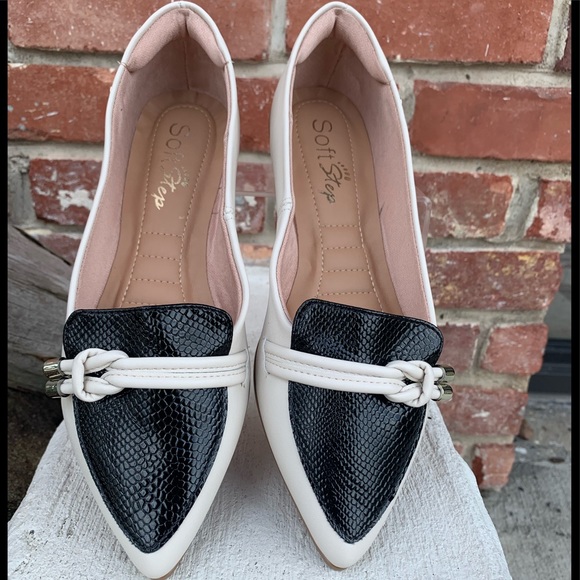 Soft Step | Shoes | Comfy Flat In Off White And Black | Poshmark